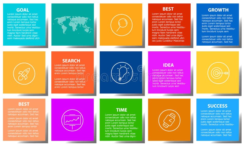 Vector Background with Business Plan and Information Icons Stock ...
