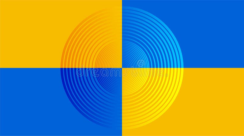 Background, Circle in the Middle, on Blue and Yellow Color Stock Vector ...