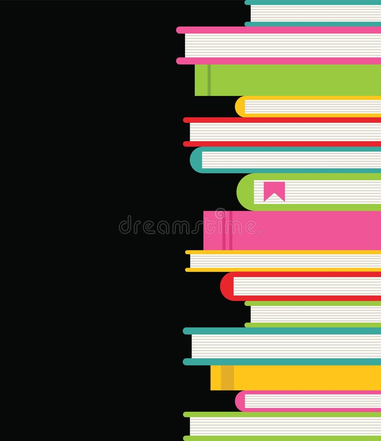 Vector Background with Colorful Books and Space for Text. Stock Vector ...