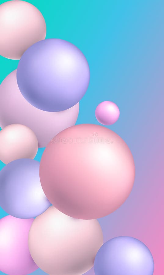 Vector Background with Colorful 3d Balls on Gradient Background Stock ...