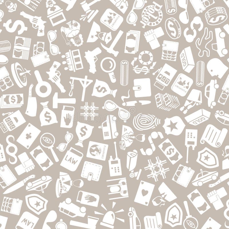 Vector Background of the Crime Icons Stock Vector - Illustration of ...
