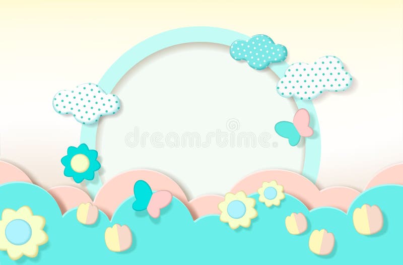 Vector Background with Cute Design in Paper Cut Style Stock Vector ...