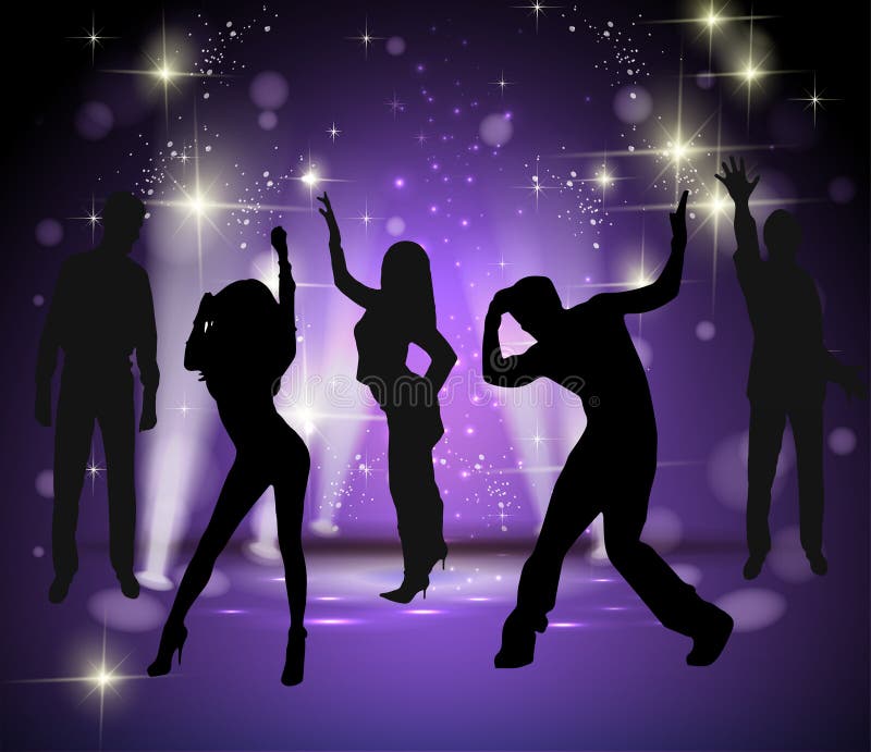 Vector Background with Dancing People Stock Vector - Illustration of ...