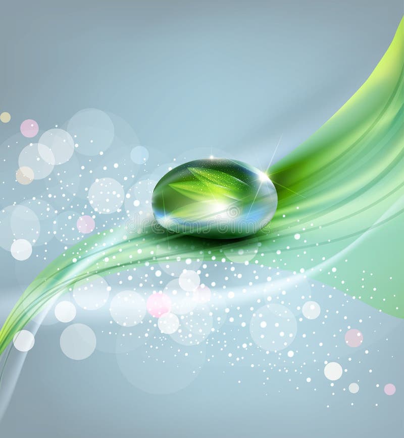 Vector Background with a Drop of Dew and Reflection Sheet in Dew Stock ...