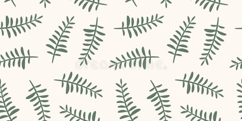 Vector Background with Fern Leaves, Seamless Pattern Stock Vector ...