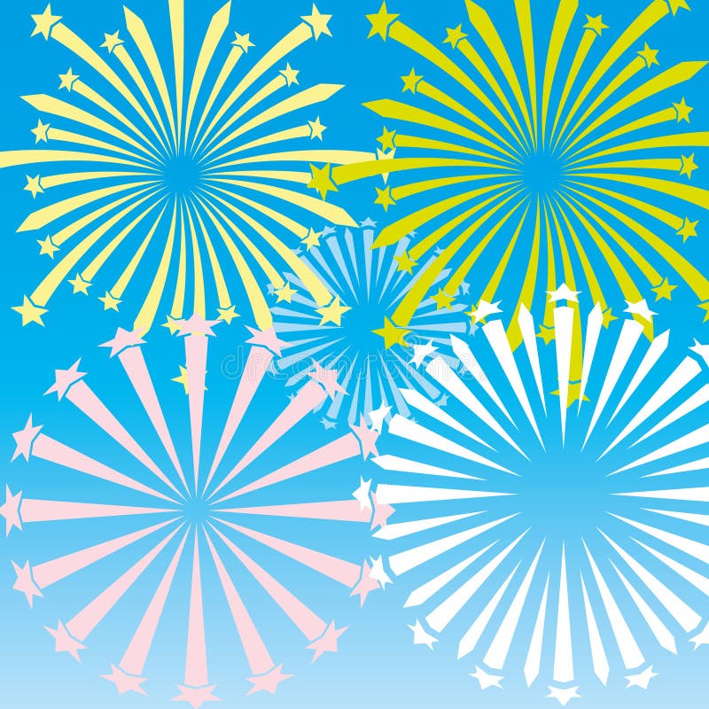 Fireworks on Night Background Vector Illustration Stock Vector ...
