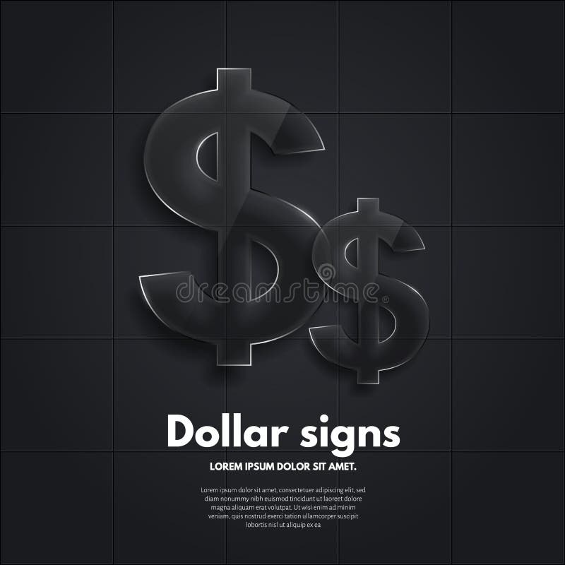 Vector Background with Glossy, Transparent Dollar Signs. Stock Vector ...