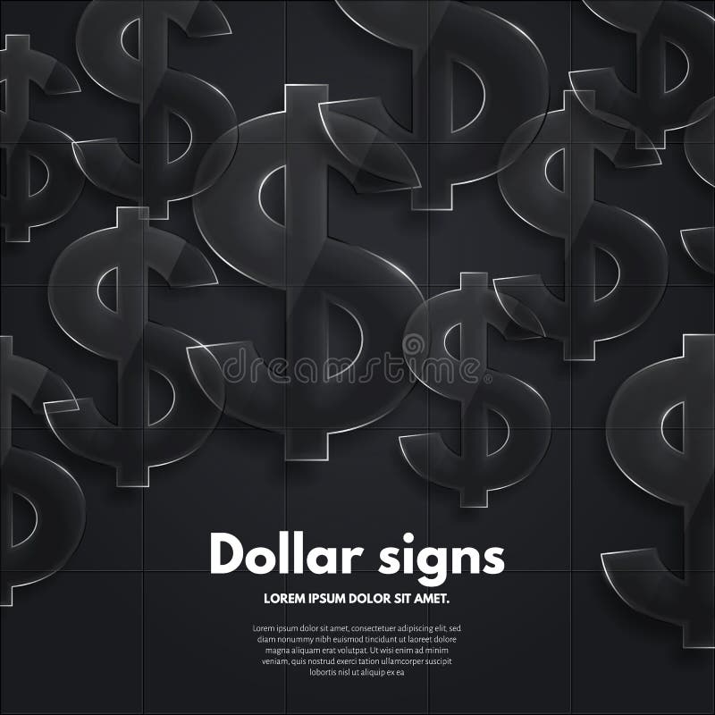 Vector Dollar Sign on Grey Background. Stock Vector - Illustration of ...