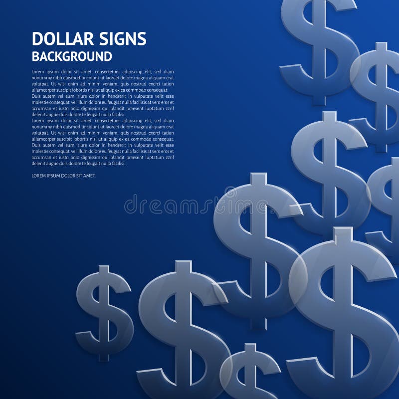 Vector Background with Glossy, Transparent Dollar Signs. Stock Vector ...