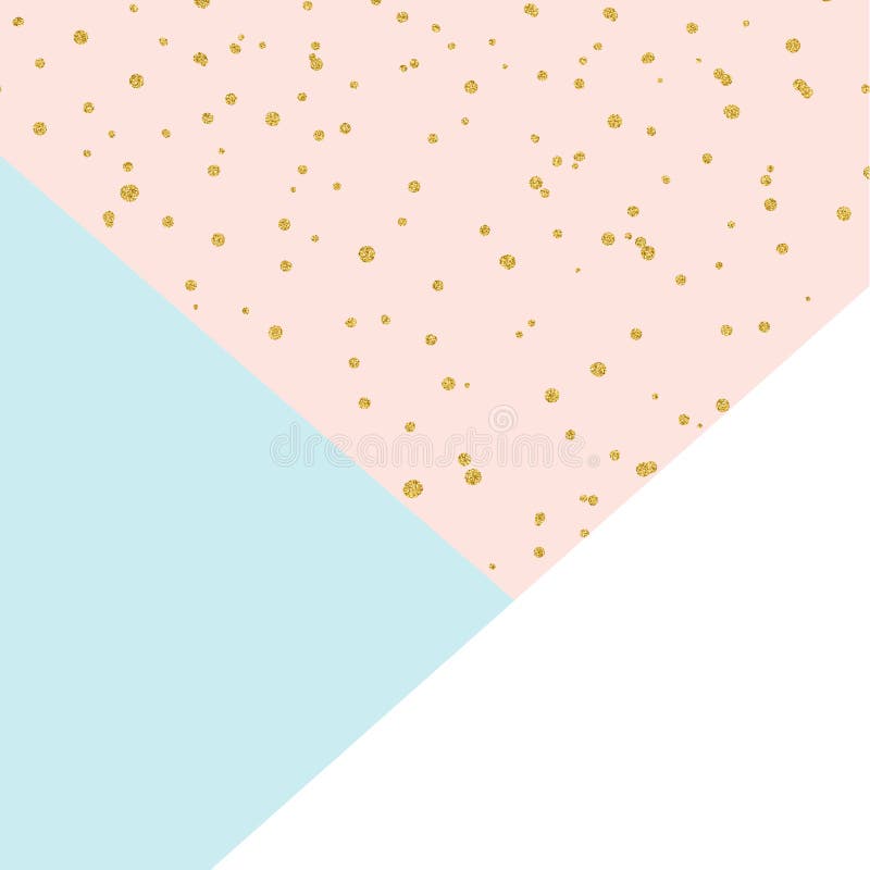 Vector Background, with Gold Glitter, Blue and Pink Triangle. Stock ...