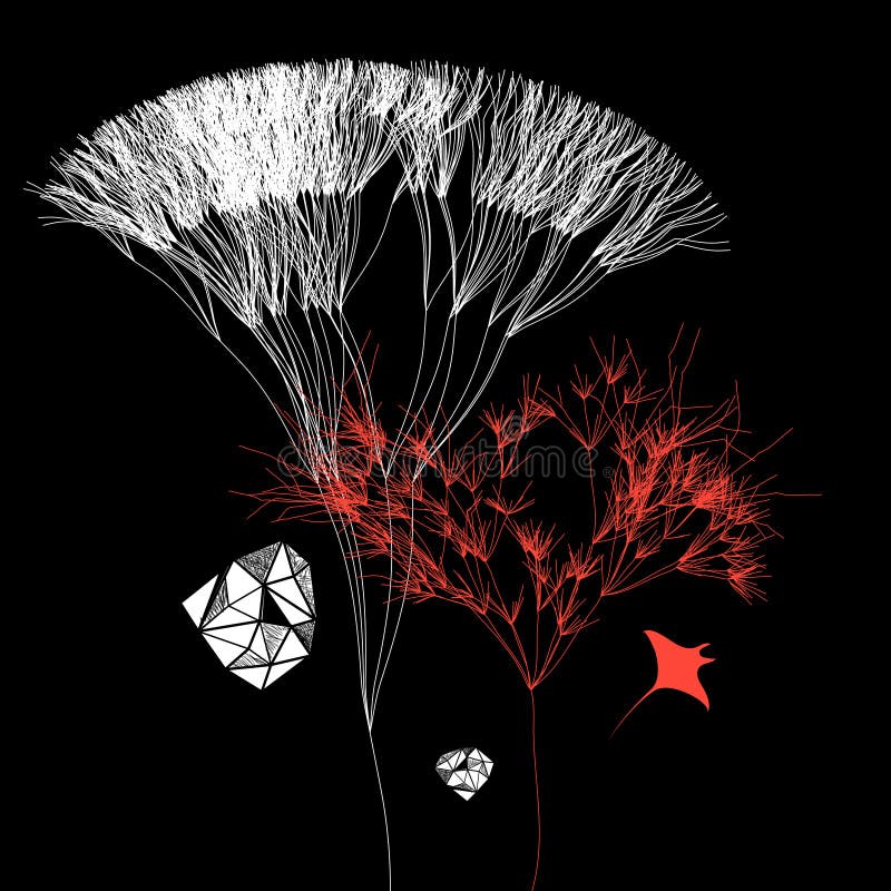 Vector Background with Graphic Trees Stock Vector - Illustration of ...