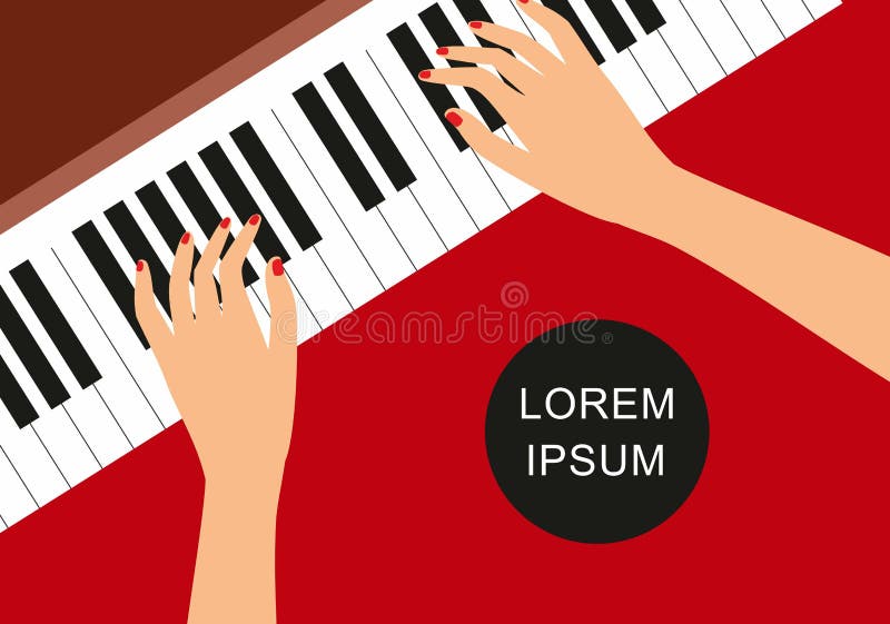 Vector Background of Hands on Piano Keys. Stock Vector - Illustration ...