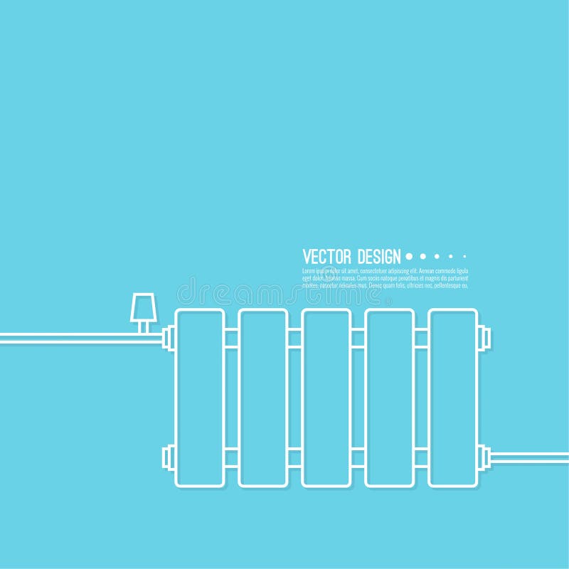 Vector Background with Heating Radiator Stock Vector - Illustration of ...