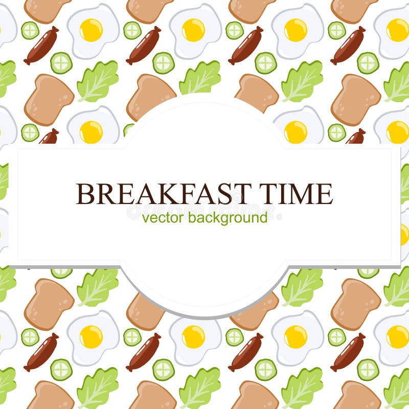 Vector Background with an Illustration of Breakfast Dishes Stock Vector ...