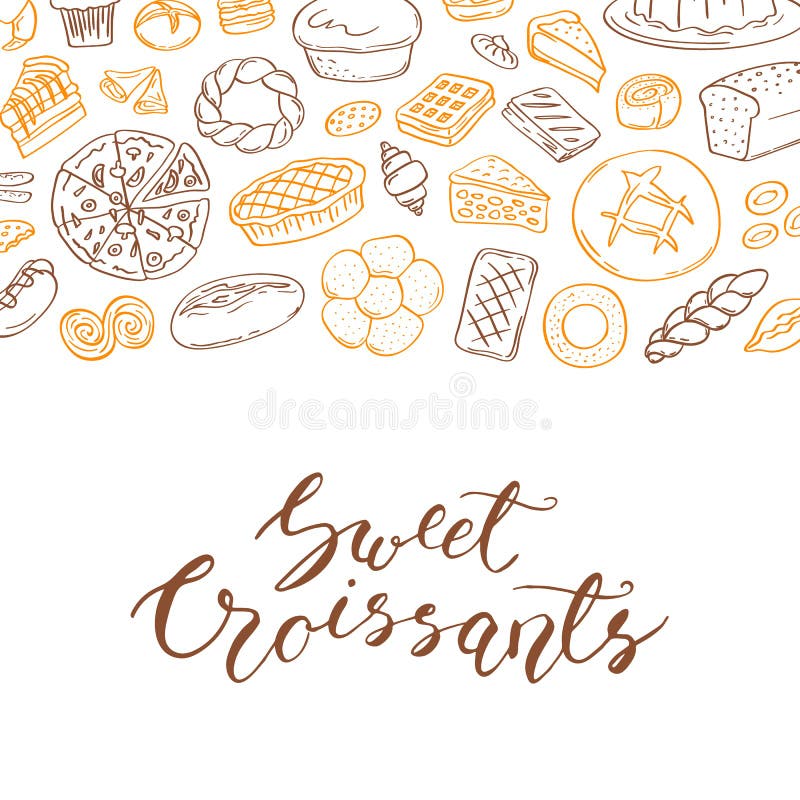 Croissants Lettering Stock Illustrations – 64 Croissants Lettering ...