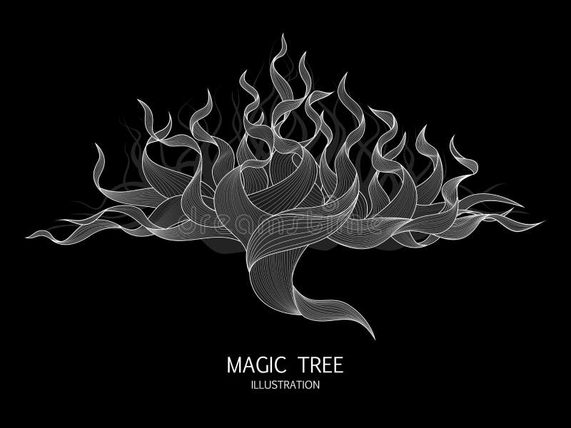 Vector Background Illustration with Magic Tree Stock Vector ...