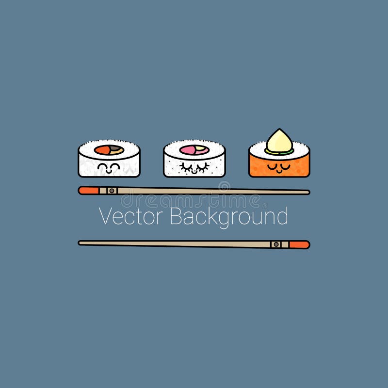 Vector Background with the Image of the Emotional Rolls Stock ...