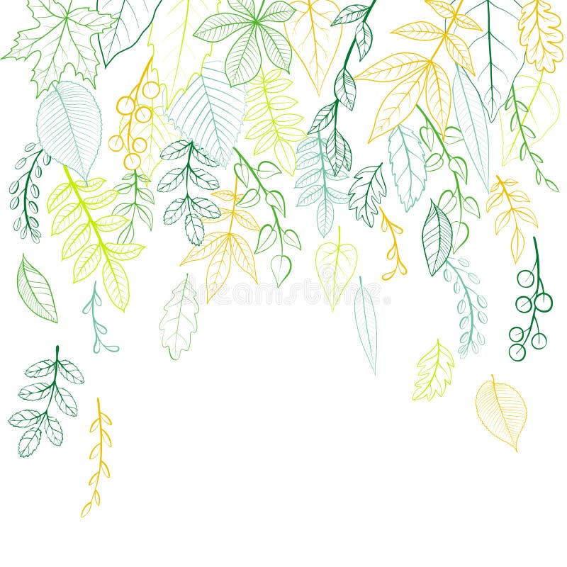 Vector Background with Leaves Stock Vector - Illustration of garden ...