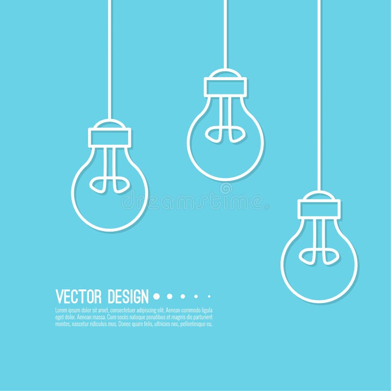 Vector Background with Light Bulb. Stock Vector - Illustration of ...