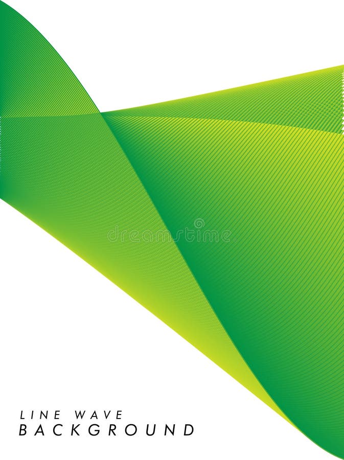 Vector Modern Abstract Green Line Wave Background in Eps 10 Stock ...