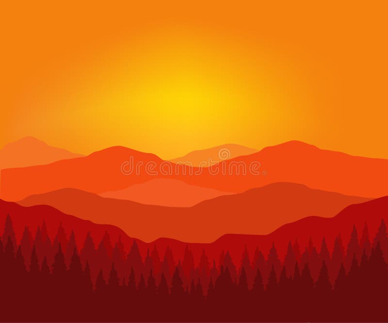 Vector Background with Mountains Stock Vector - Illustration of hiking ...