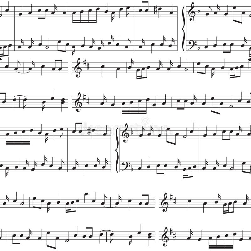 Vector Background with Musical Staff - Seamless Pattern Stock Vector ...