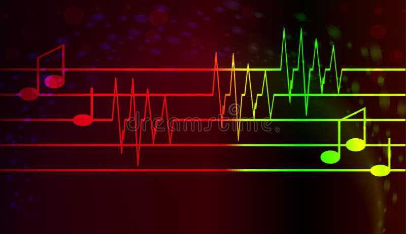 Color Spectrum Pulse with Musical Notes Stock Illustration ...
