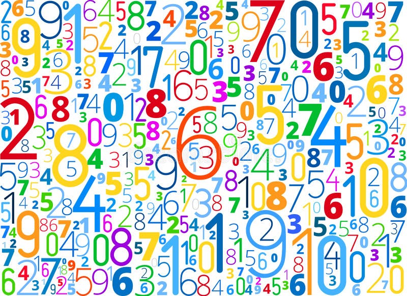 Number Background 3D Numbers in Disarray Stock Illustration ...