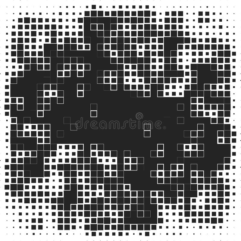 Vector Background with Random Black Squares. Abstract Ornament. Modern ...