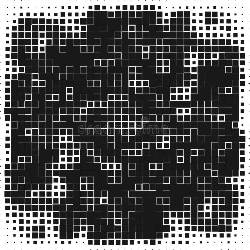 Vector Background with Random Black Squares. Abstract Ornament. Modern ...