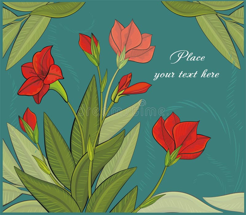Vector Background with Red Flowers Stock Vector - Illustration of ...