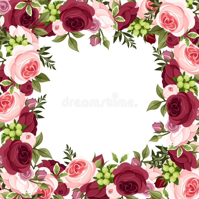 Vintage Roses Frame. Vector Illustration. Stock Vector - Illustration ...