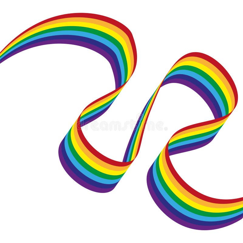 Vector Background with Ribbon in Rainbow on a White Background EPS ...