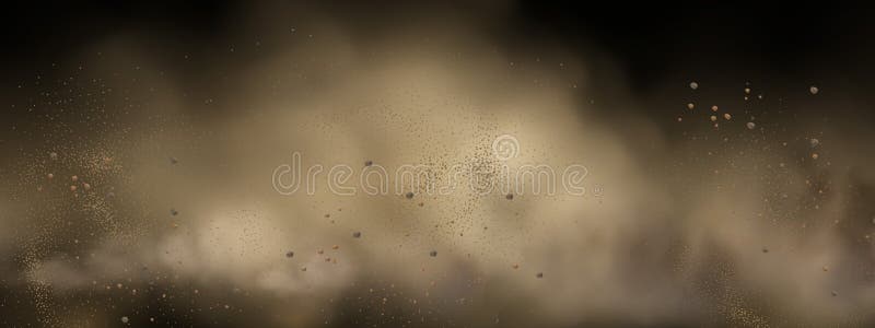 Vector Background of a Sand Explosion with Dirt and Cloud Smoke. Brown ...