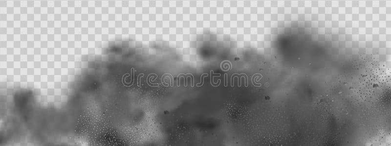 Vector Background of a Sand Explosion with Dirt and Cloud Smoke. Brown ...