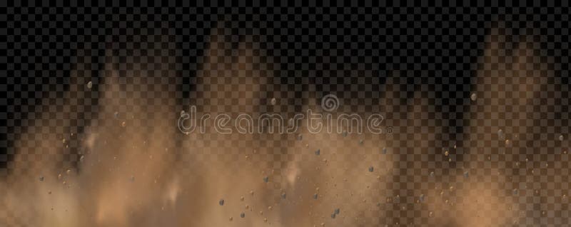 Vector Background of a Sand Explosion with Dirt and Cloud Smoke. Brown ...