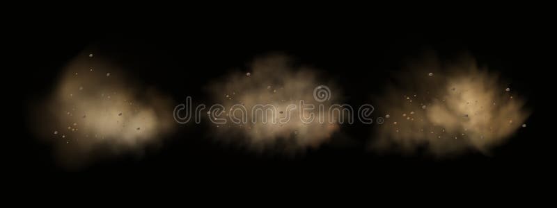 Vector Background of a Sand Explosion with Dirt and Cloud Smoke. Brown ...