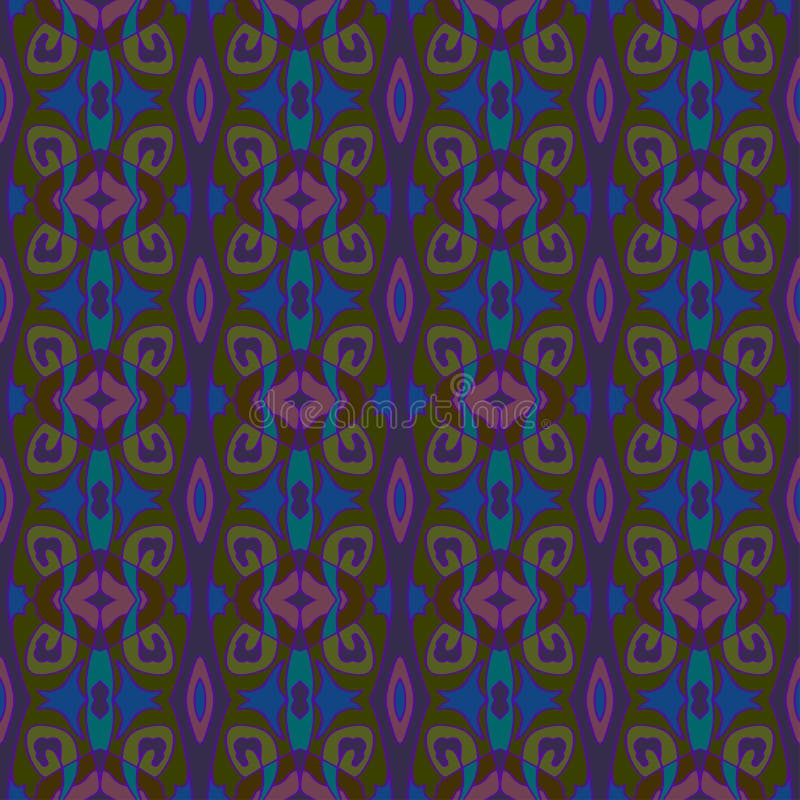 Vector Background Seamless Pattern. Blue, Navy, Purple and Olive Green ...