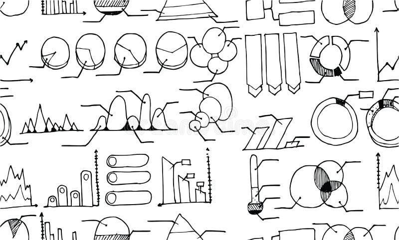 Vector Background Seamless Pattern with Hand Drawn Data Doodle E Stock ...