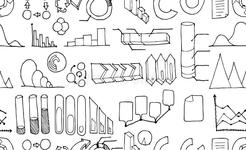 Vector Background Seamless Pattern with Hand Drawn Data Doodle E Stock ...