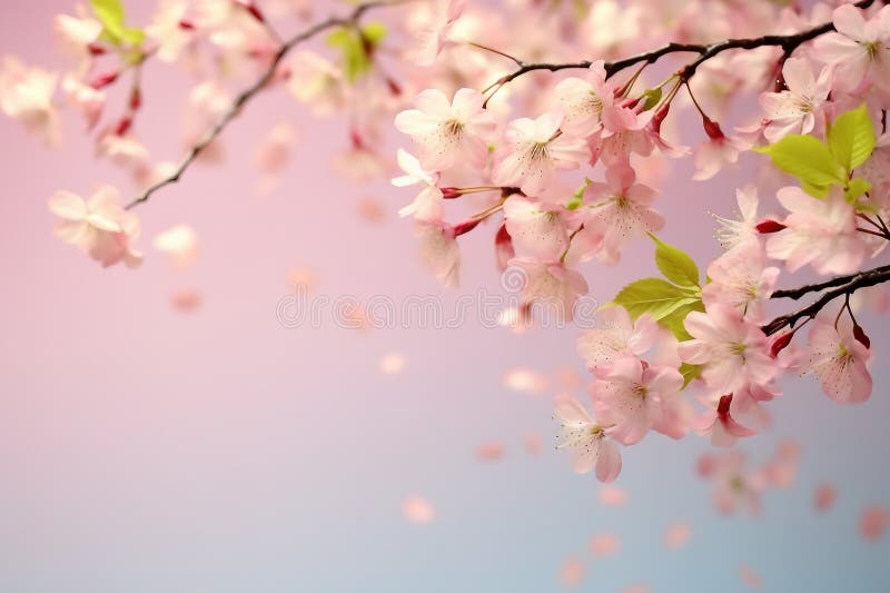 Vector Background with Spring Apple Blossom. Blossoming Branch in ...