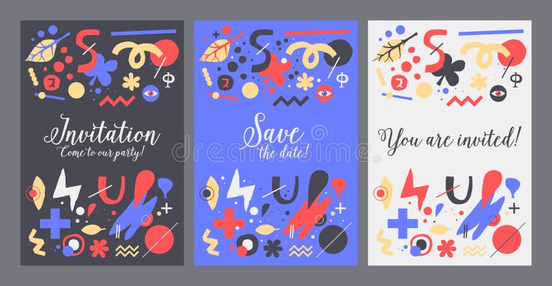 Vector Background Template with Funky Hand Drawn Elements. Can Be Used ...