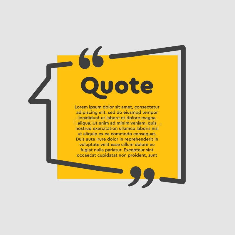 Quote Square Text with Bracket, Vector Background Stock Vector ...