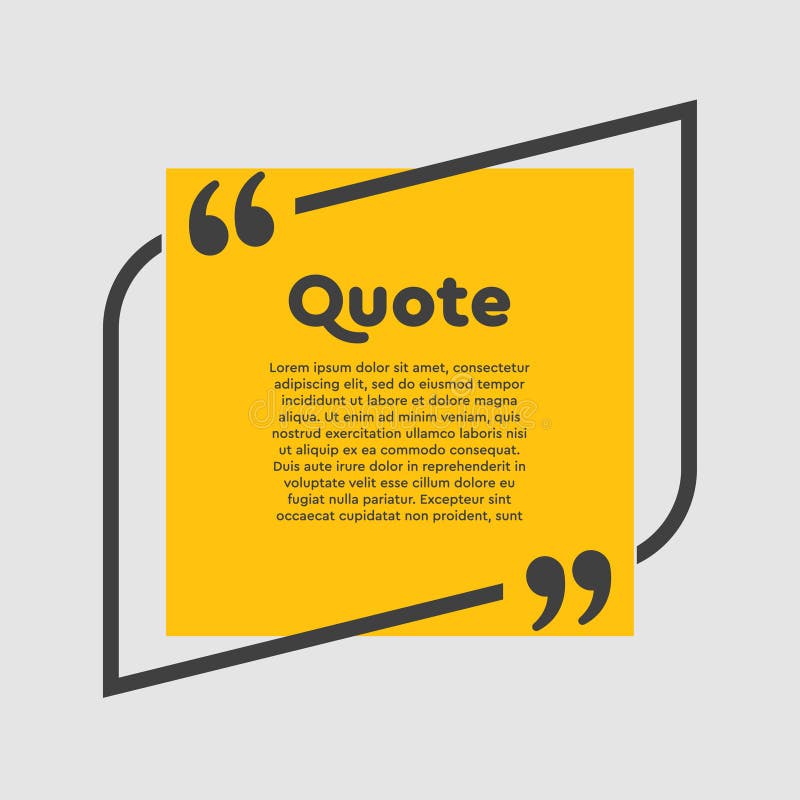 Quote Rectangle Text with Bracket, Vector Banner Stock Vector ...