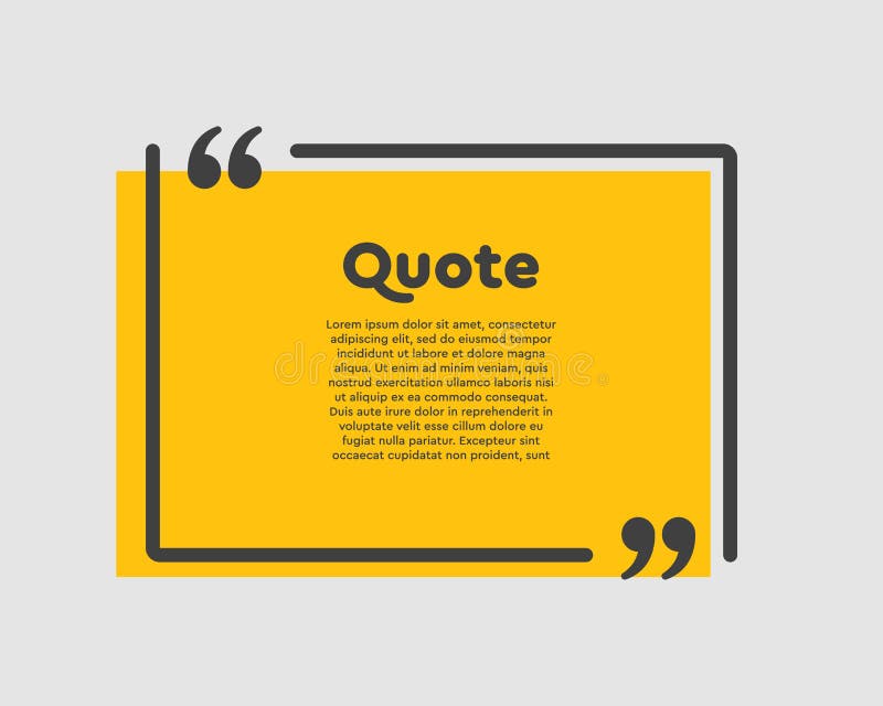 Quote Rectangle Text with Bracket, Vector Banner Stock Vector ...