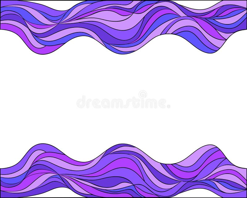 Vector Background with Two Beautiful Striped Waves Isolated on the ...