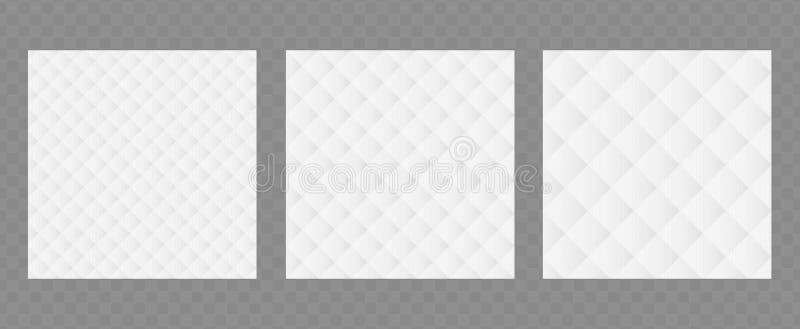Fabric, Paper or Mattress Texture. Vector Abstract White Geometric ...