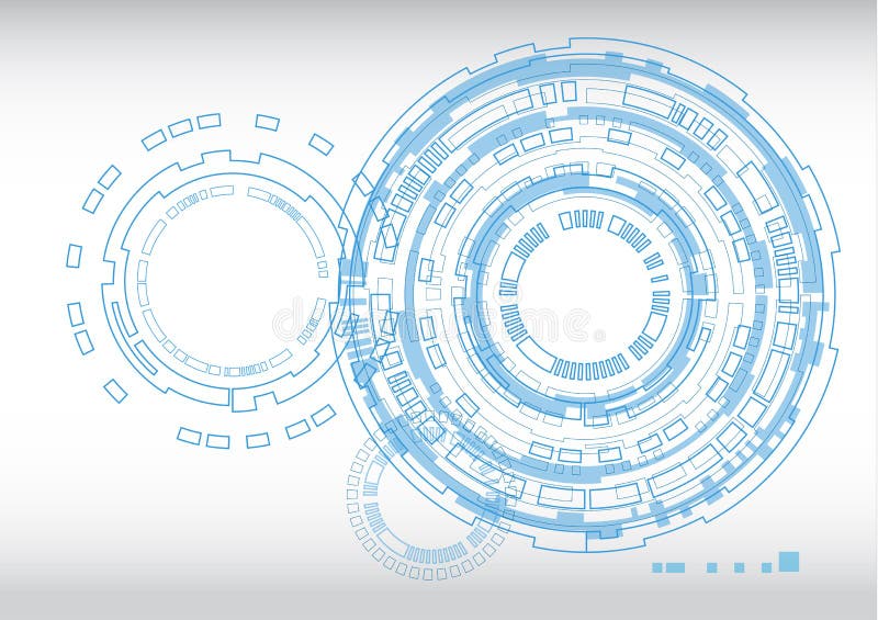 Vector Background of White Technology Circles for Digital Technology ...