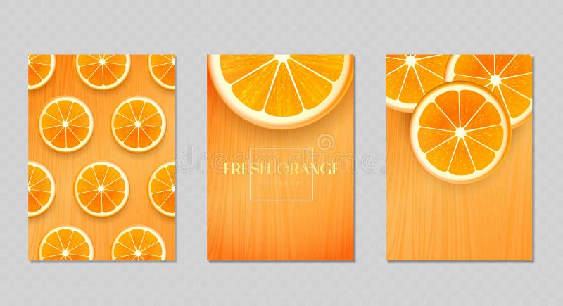 Vector Backgrounds with Fresh Oranges Slices. Orange Bright Summer ...