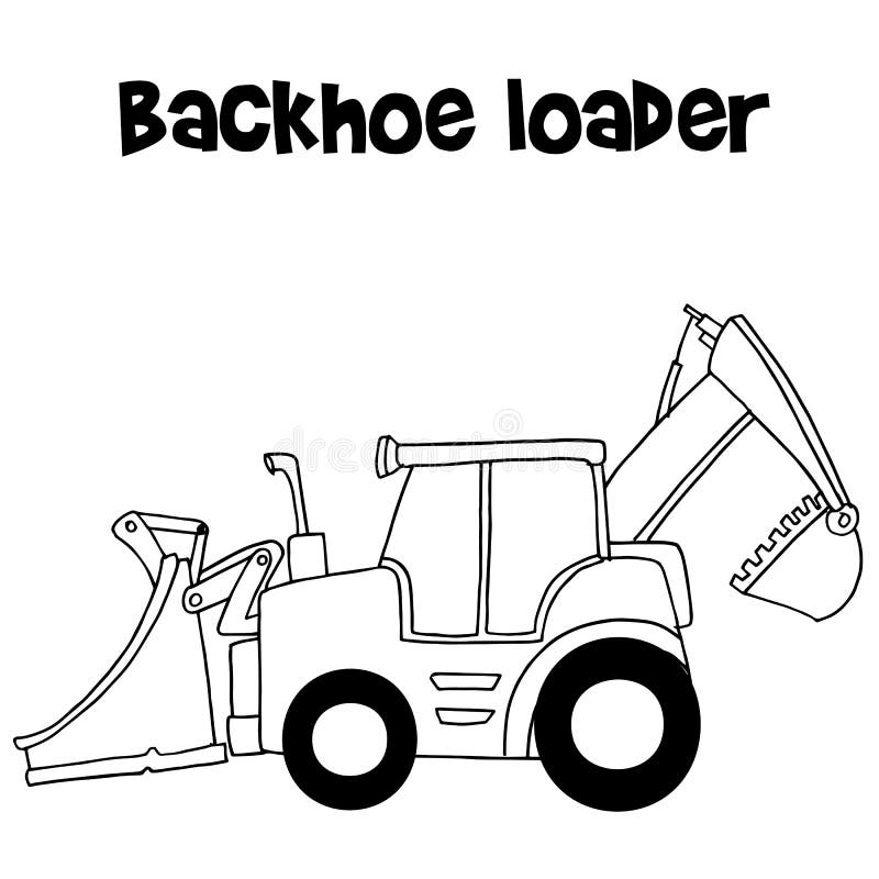 Vector of Backhoe Loader Cartoon Stock Vector - Illustration of ...